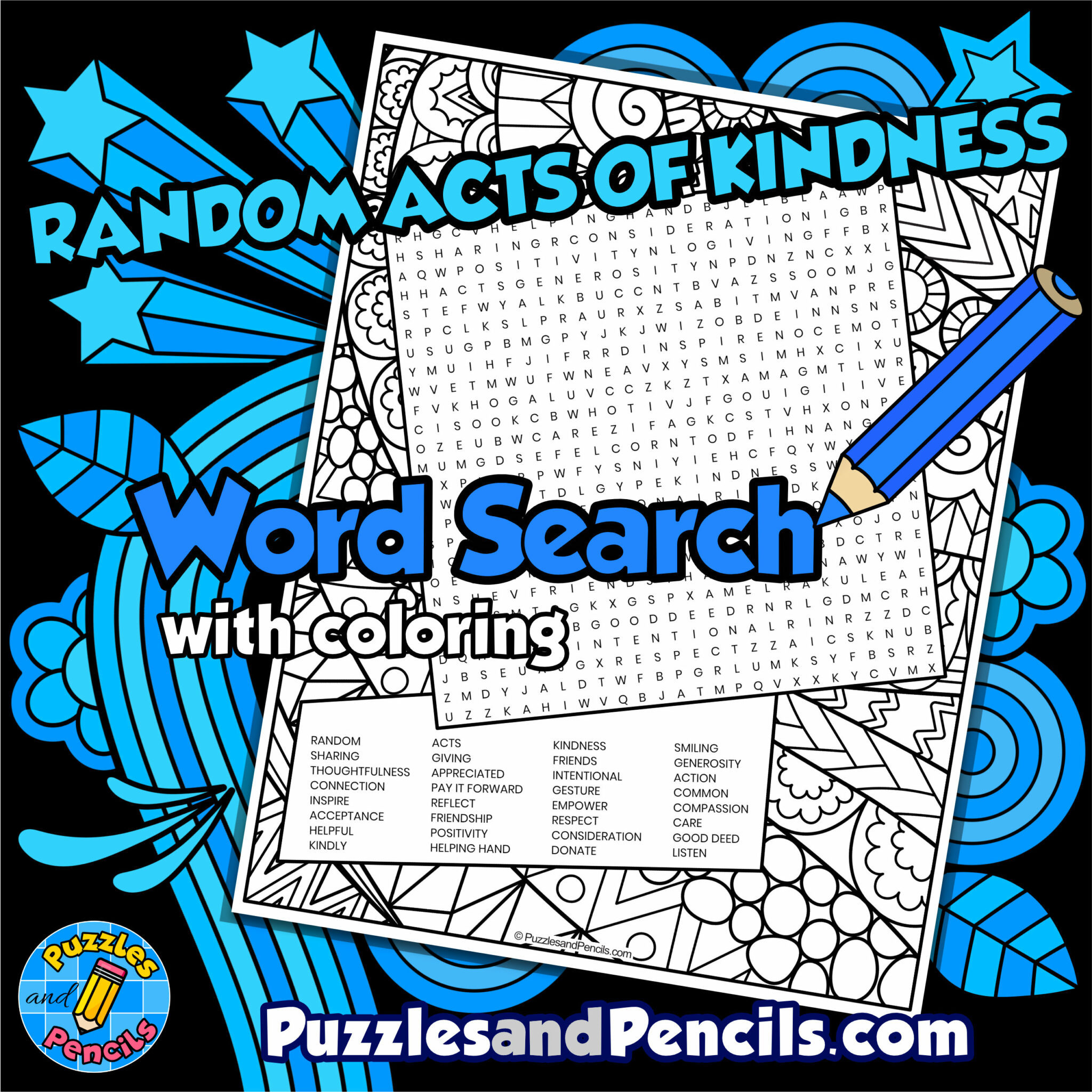 Random Acts of Kindness Word Search Puzzle Activity Page | Kindness ...