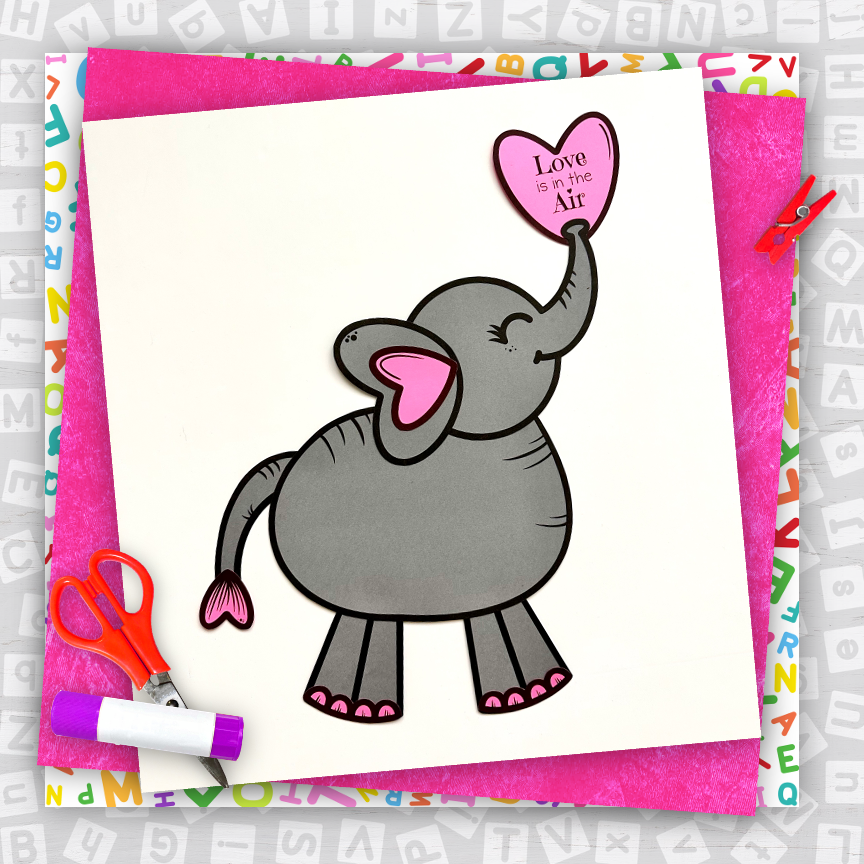 Valentine's Day Elephant Craft | Zoo Animal Craft | Made By Teachers