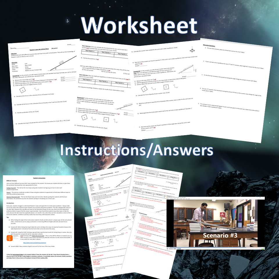 Newton's Laws: Incline Plane Lab | Made By Teachers