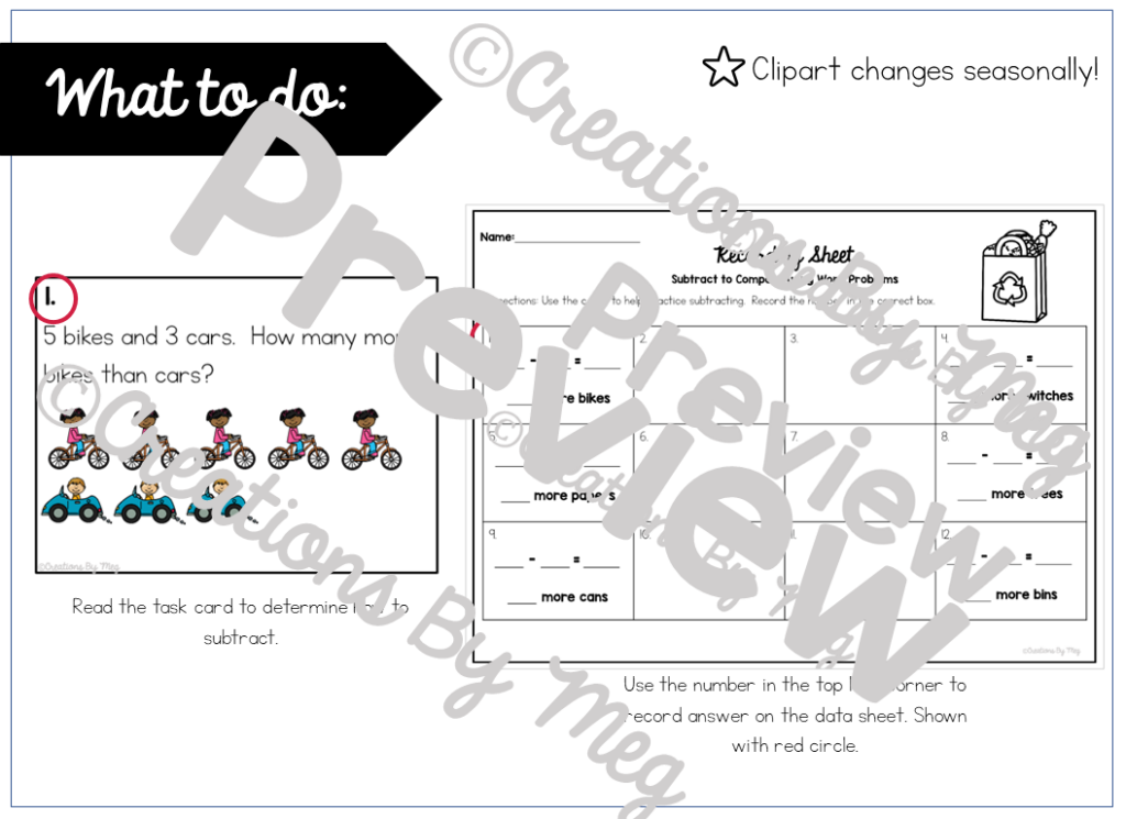 Earth Day: Subtract to Compare (1.OA.A.1) | Made By Teachers