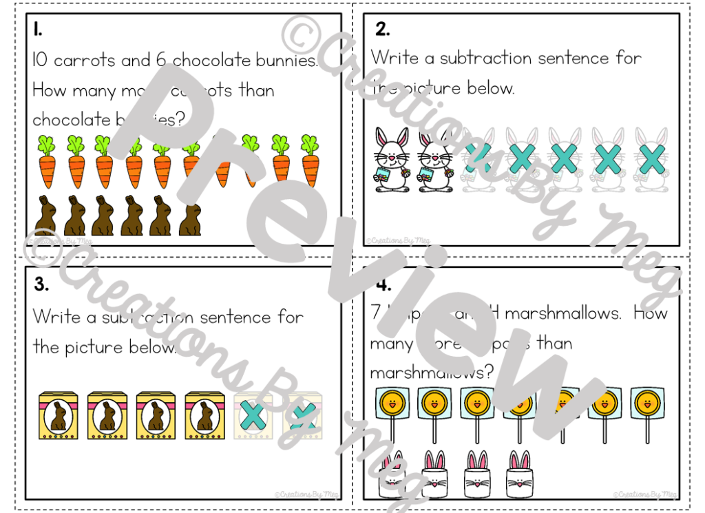Easter: Subtract to Compare (1.OA.A.1) | Made By Teachers