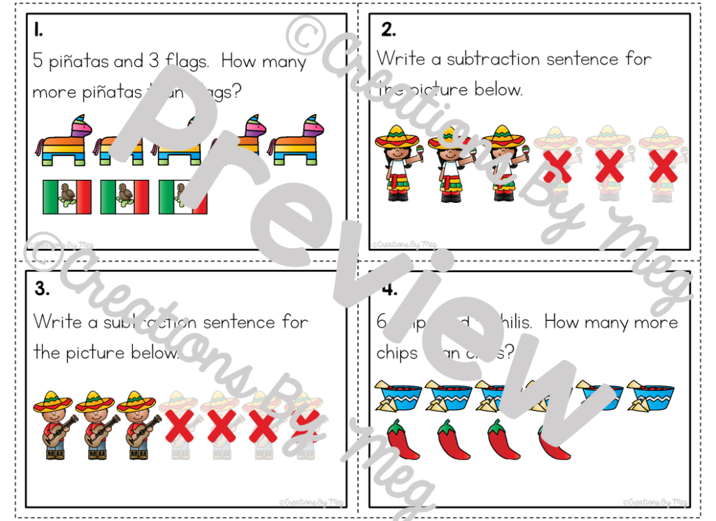 Cinco de Mayo: Subtract to Compare (1.OA.A.1) | Made By Teachers