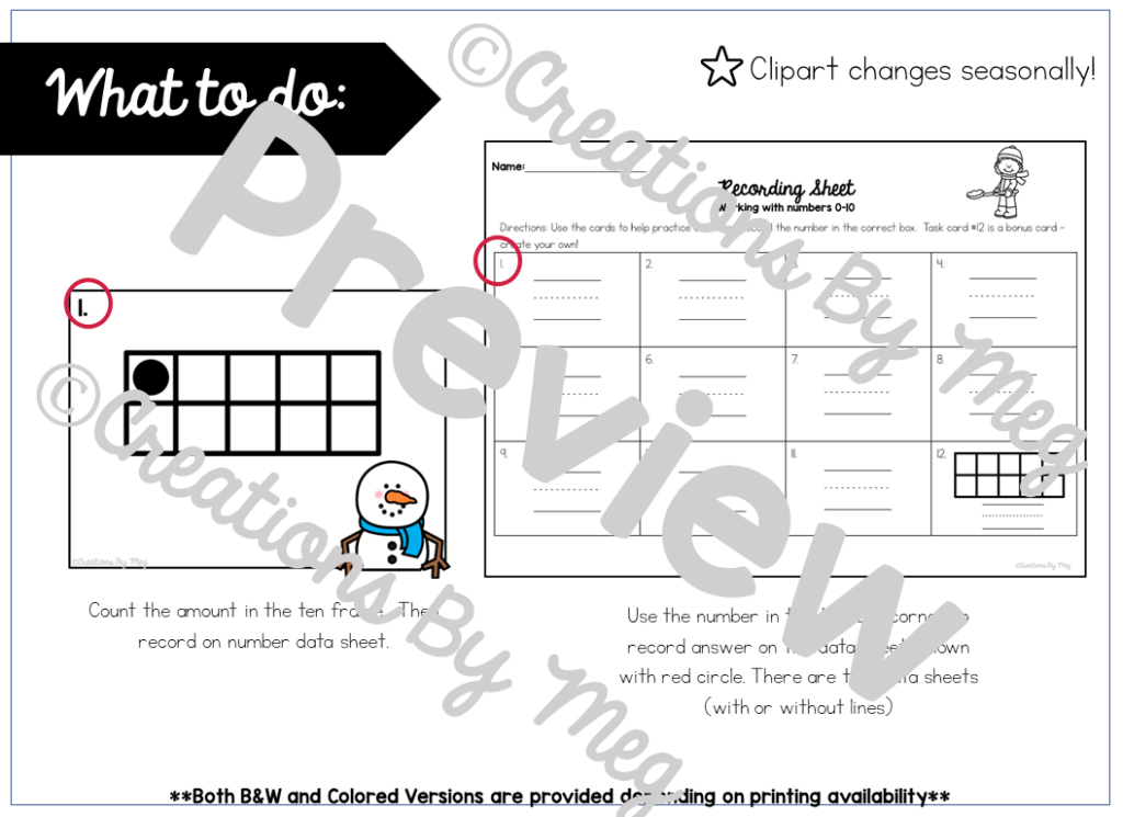 Winter Themed: Counting Numbers 0-20 Task Cards | Made By Teachers