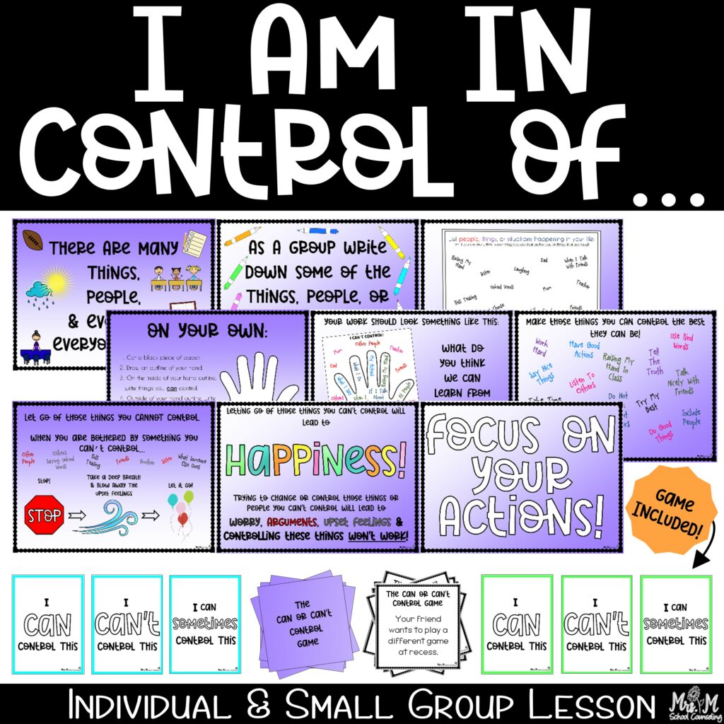 I Am In Control Of / Control Of Self Game / Friendship & Relationships ...