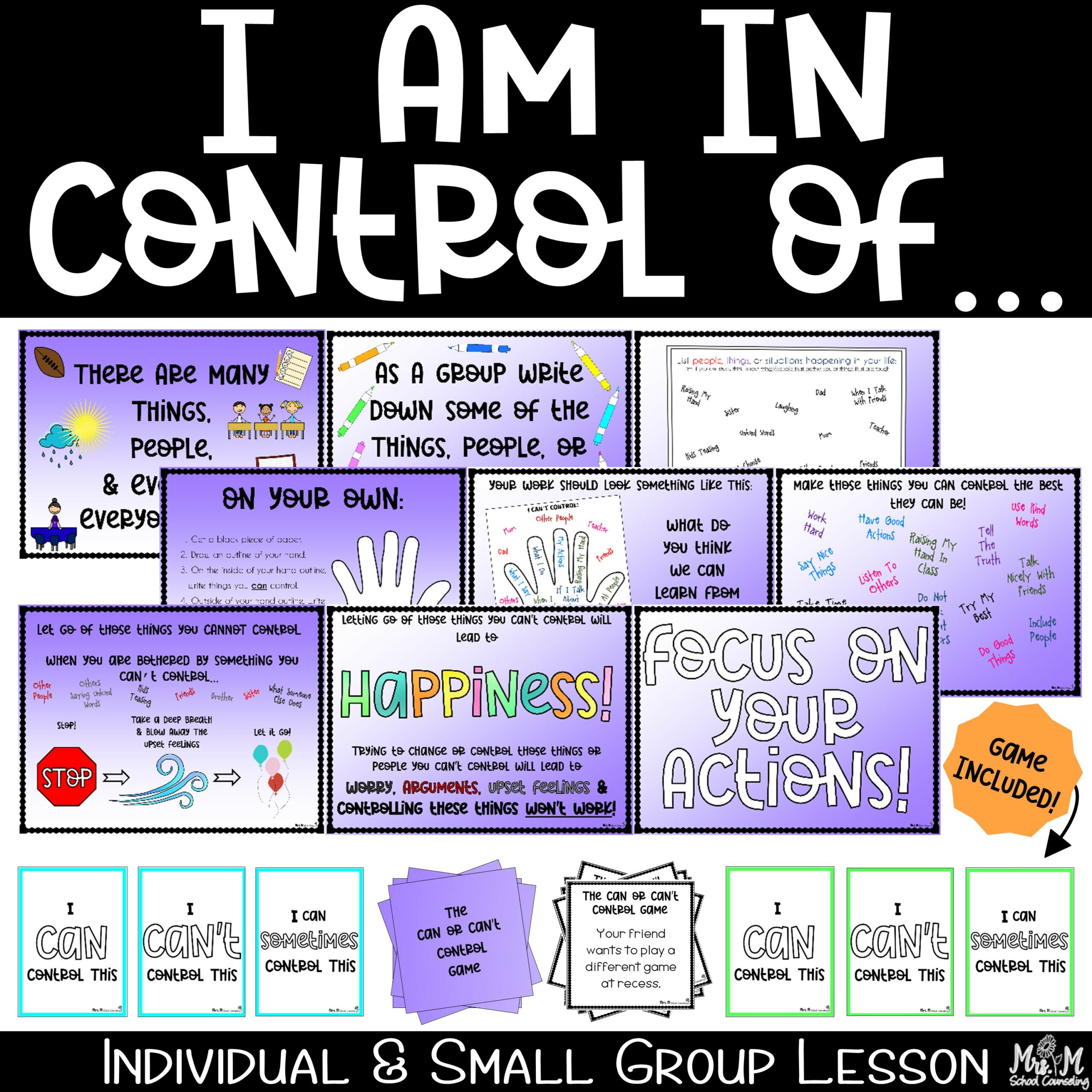 I Am In Control Of / Control Of Self Game / Friendship & Relationships ...