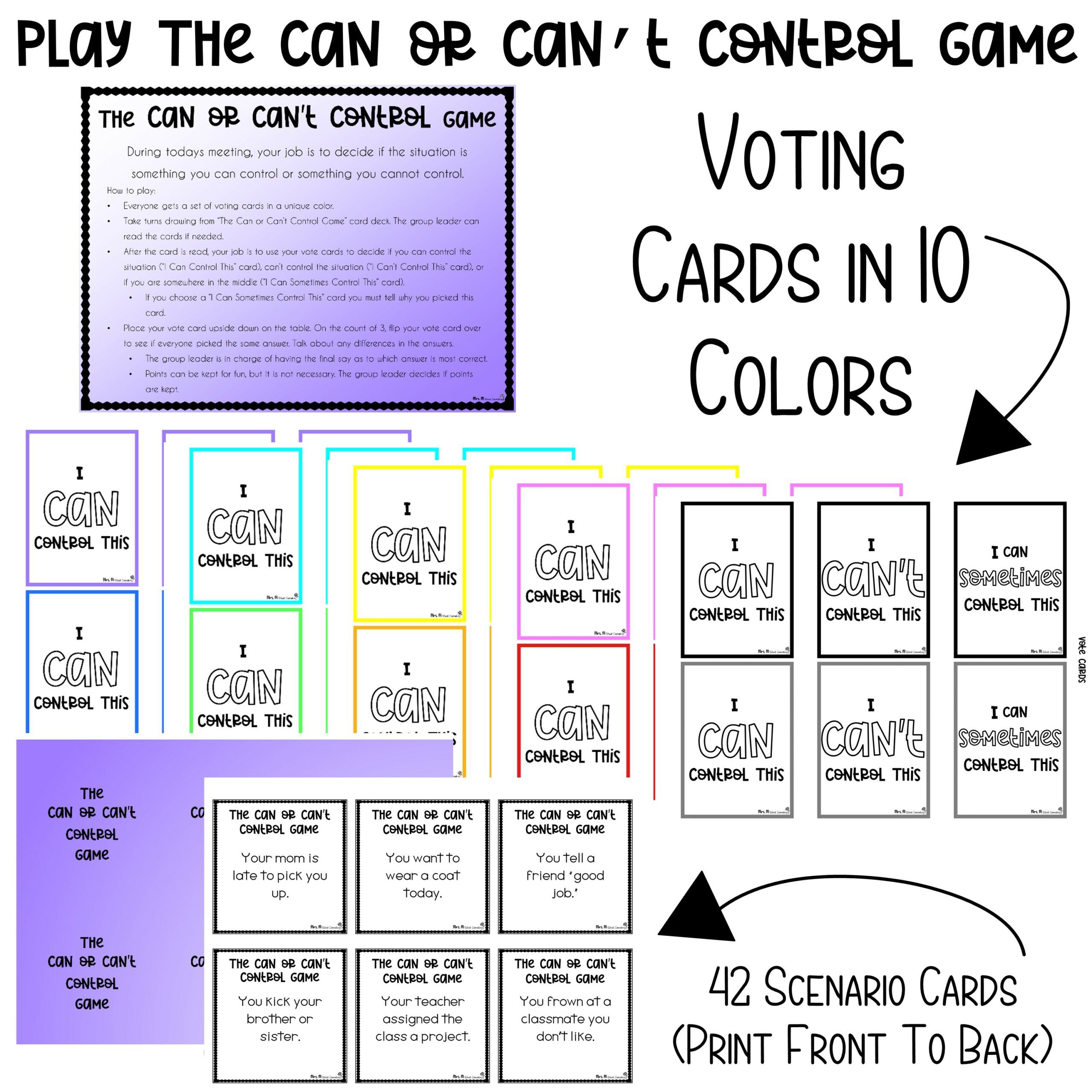 I Am In Control Of / Control Of Self Game / Friendship & Relationships ...