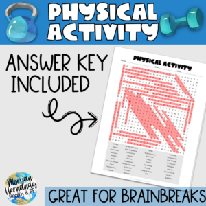 Physical Activity Word Search - Made By Teachers
