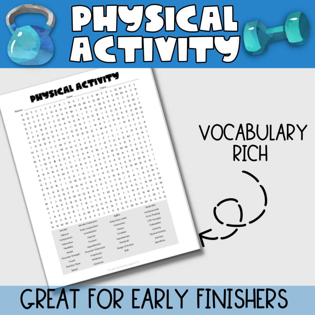 Physical Activity Word Search | Made By Teachers