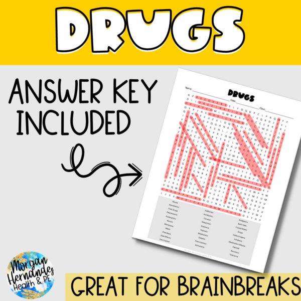 Drugs Word Search Puzzle | Made By Teachers
