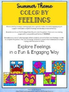 SUMMER Color by FEELINGS Coloring Pages I Counseling Activities | Made ...