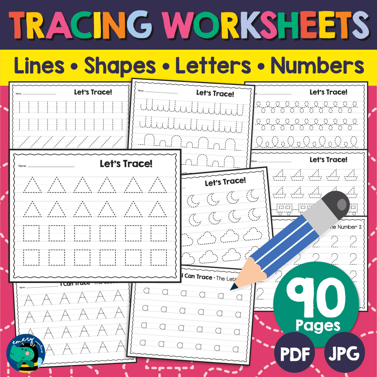 Tracing Practice Worksheets | Pencil Control | Handwriting Practice ...