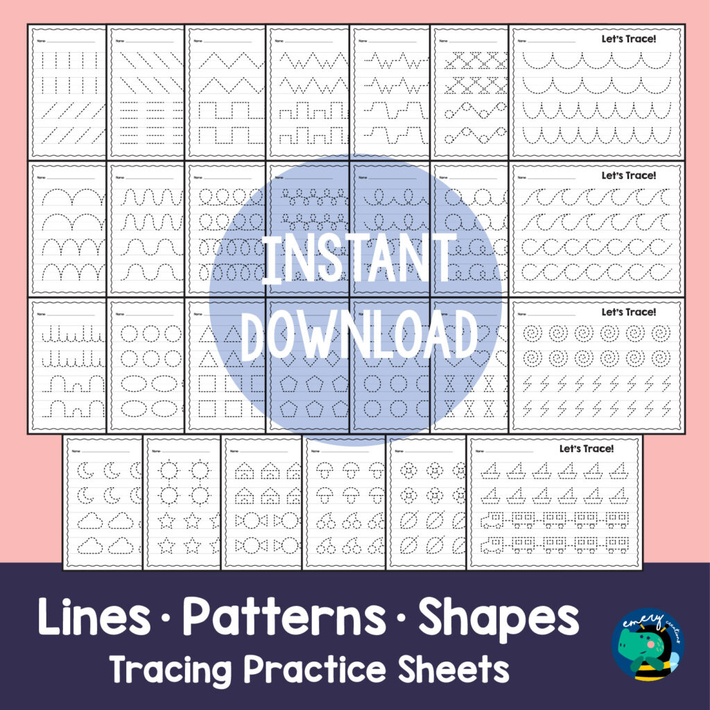 Tracing Practice Worksheets | Pencil Control | Handwriting Practice ...