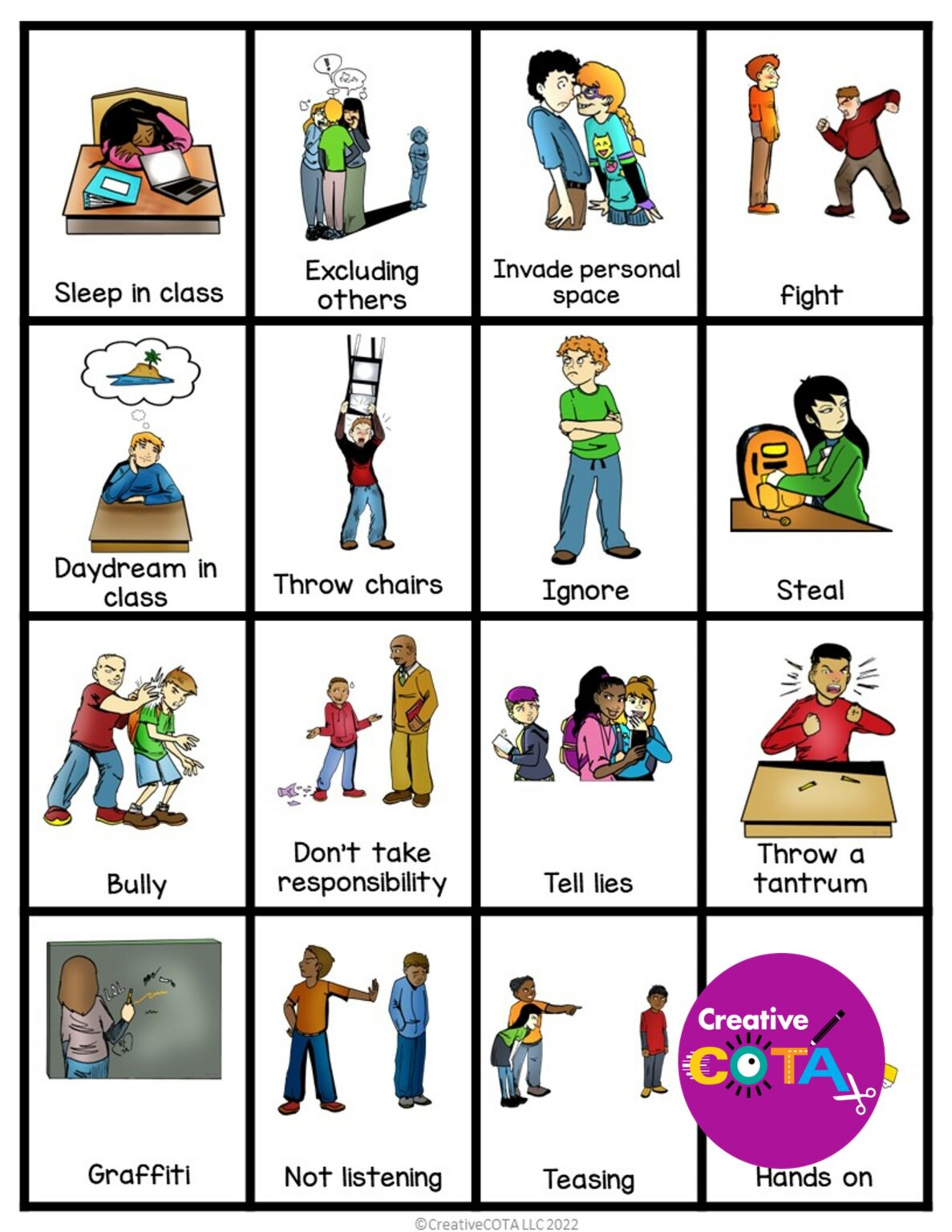 Social Emotional Learning Behavior Sort and Reflection Sheets for Older ...