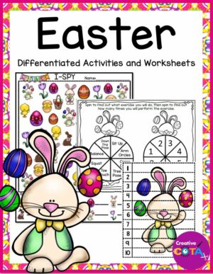 Easter Kindergarten or 1st Grade Writing and Math Differentiated ...