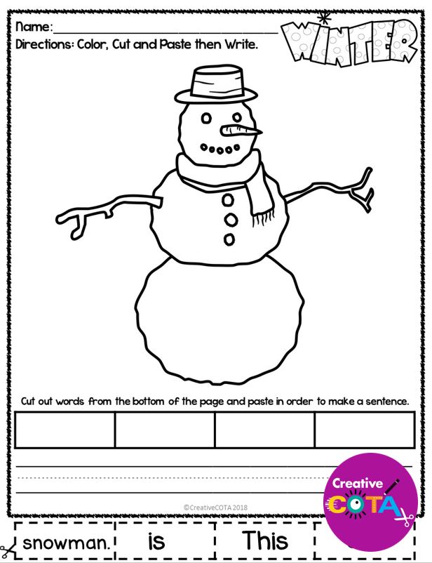 January Occupational Therapy Skill Building Worksheets and Activities ...