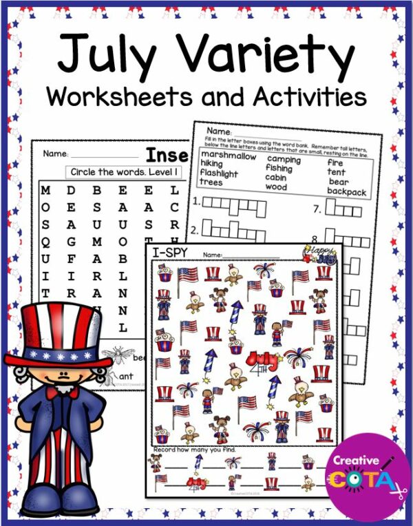 July Literacy and Math Worksheets and OT Activities | Made By Teachers
