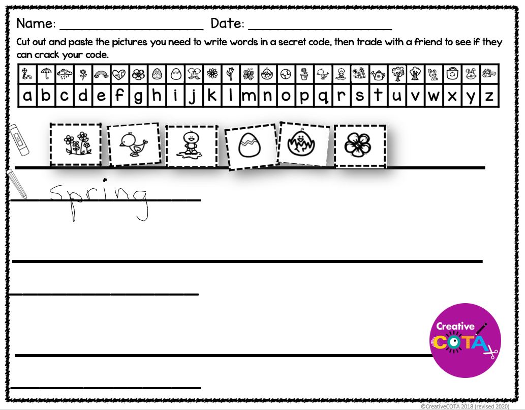 Spring Handwriting Secret Code Worksheets | Made By Teachers