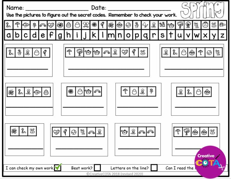 Spring Handwriting Secret Code Worksheets | Made By Teachers