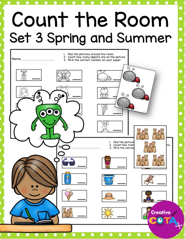 Spring and Summer Counting Math Numbers 1-12 | Made By Teachers