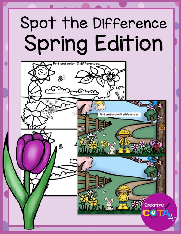 Spring Find the Difference Occupational Therapy Visual Perception ...