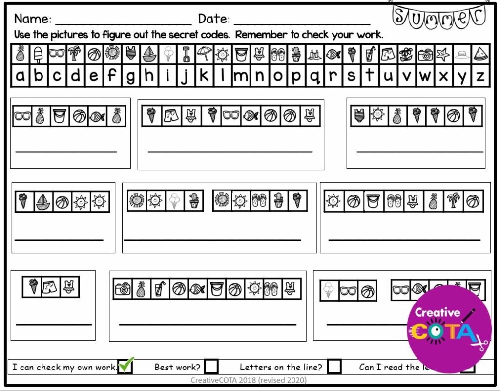 Summer Handwriting Secret Code Cryptograms | Made By Teachers