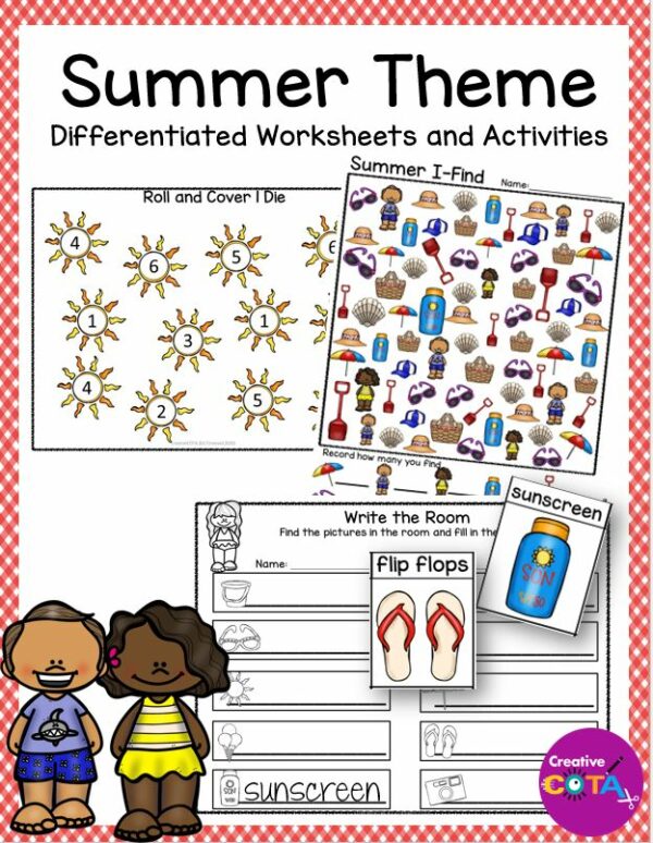 Summer Writing Center and Math Stations Worksheets and Activities ...