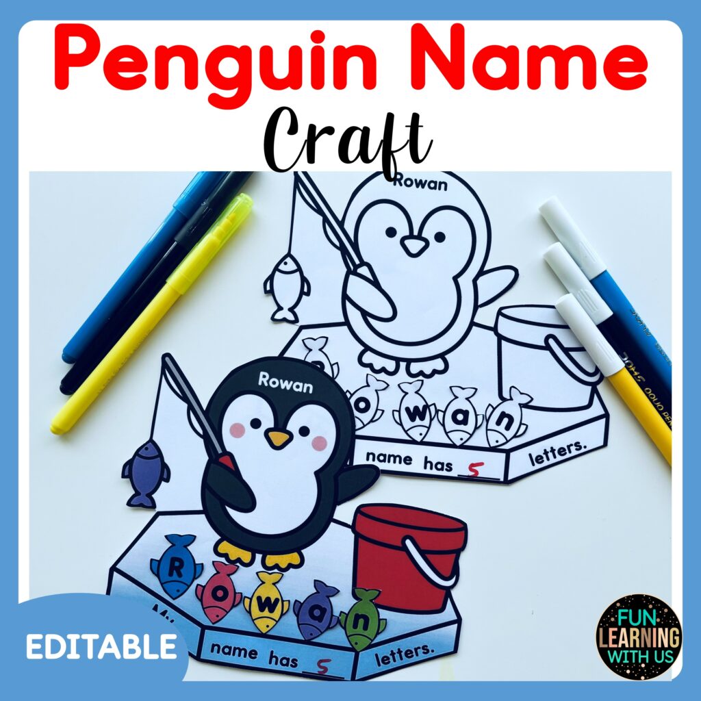 Penguin Name Crafts | Polar Animal Editable Name Activity | Made By ...