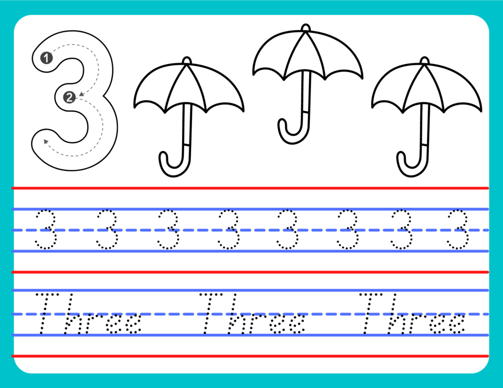Winter Theme Numbers Handwriting Worksheets 1-10 for kids Prek & k to ...