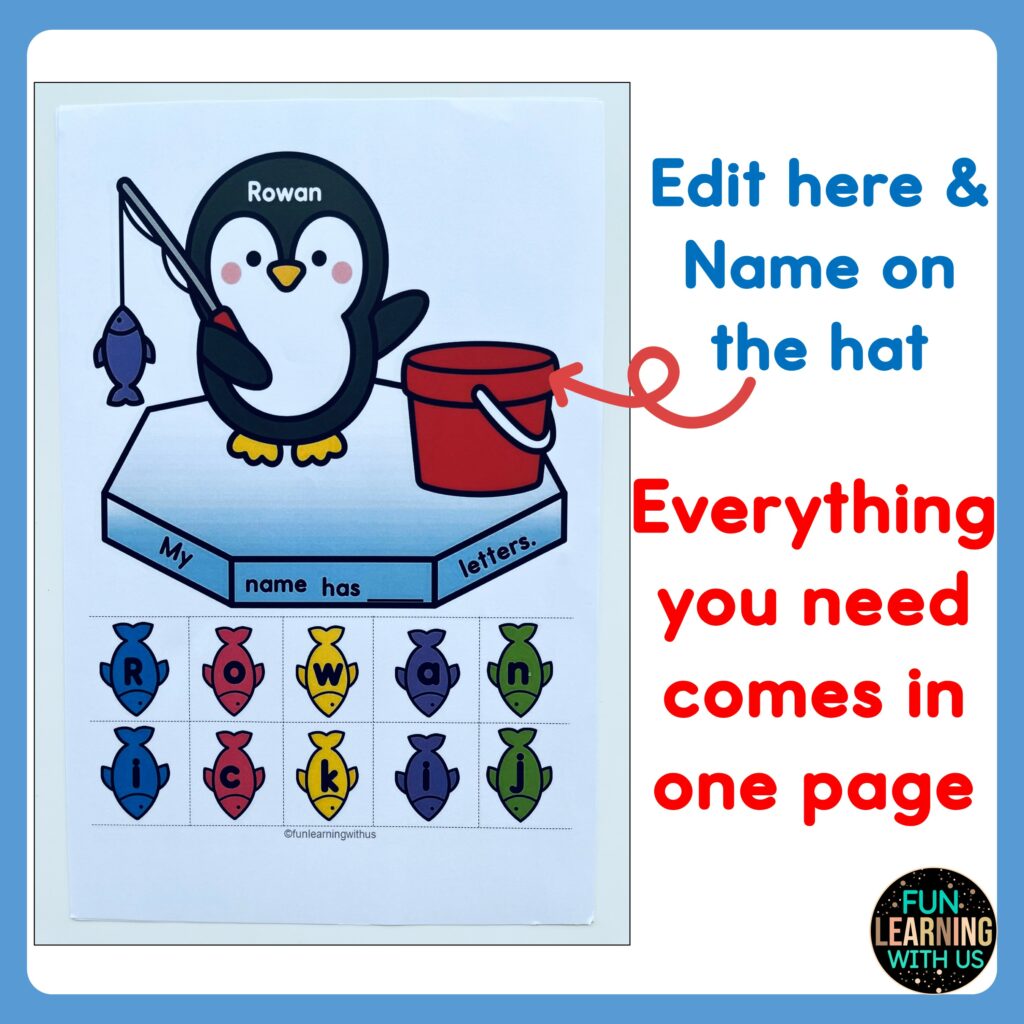 Penguin Name Crafts | Polar Animal Editable Name Activity | Made By ...