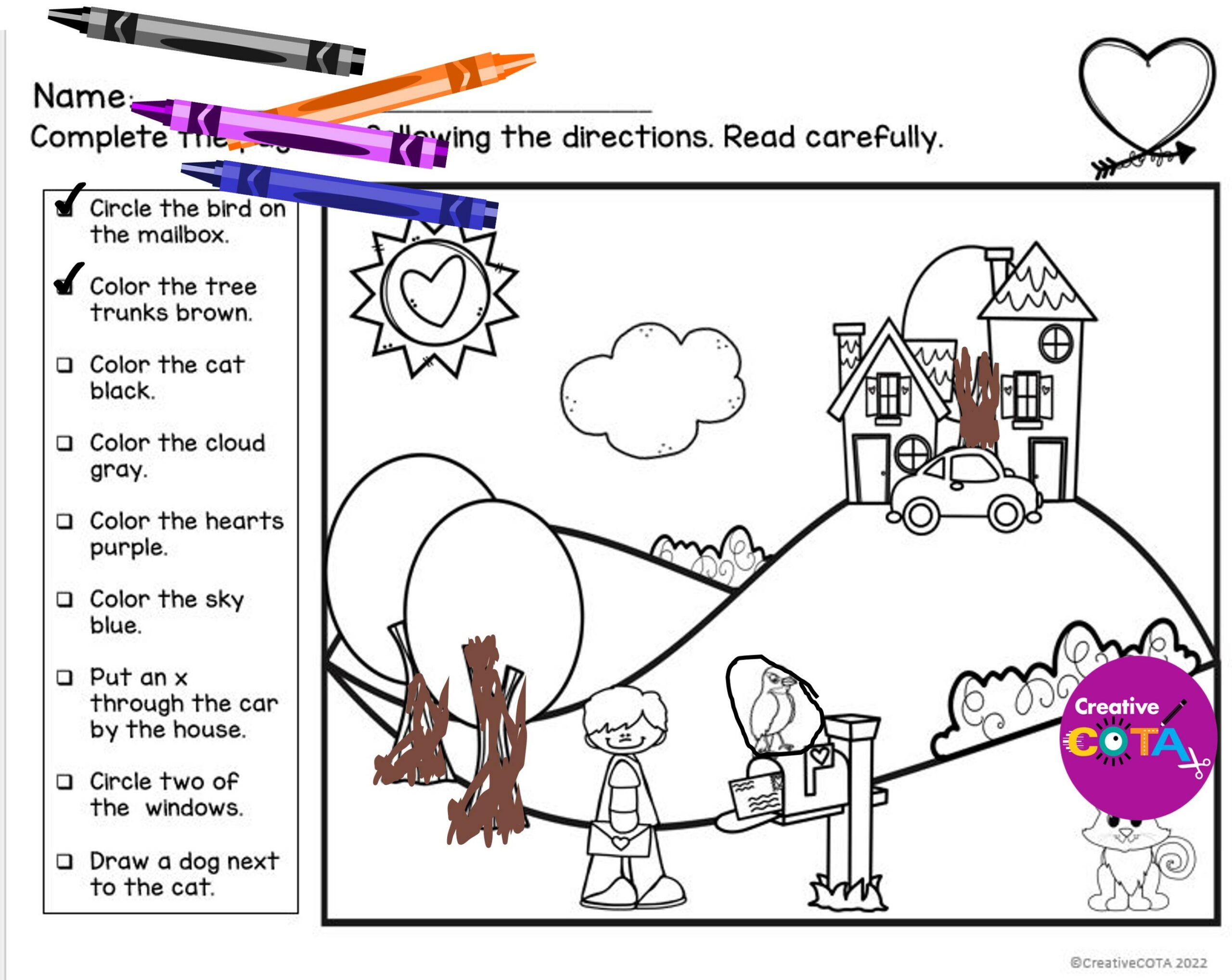 Valentine’s Day and St. Patrick’s Day Follow the Directions Activity ...
