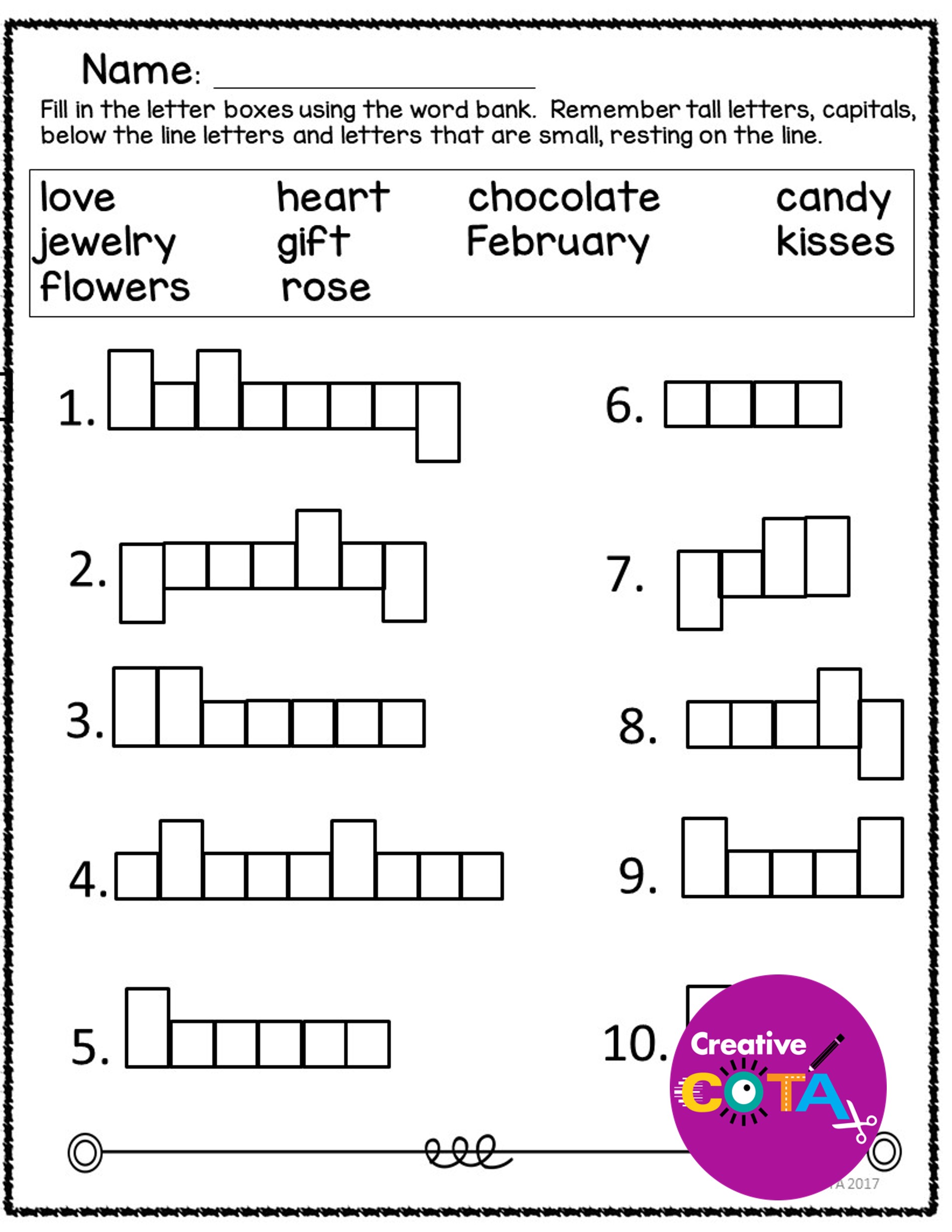 Valentine's Day Math and Writing Center Differentiated Worksheets and ...
