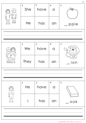 Building Sentences Cards - Have or Has | Made By Teachers