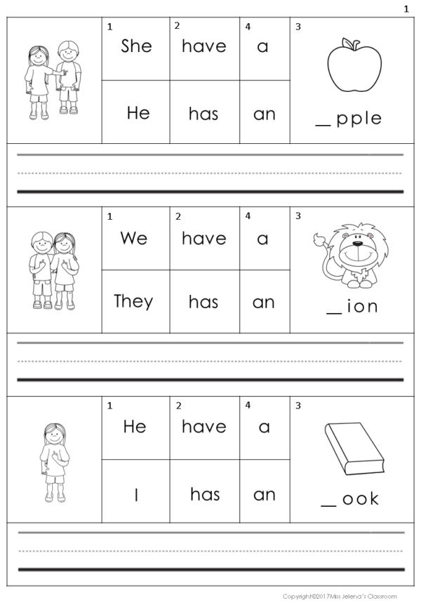 Building Sentences Cards - Have or Has | Made By Teachers