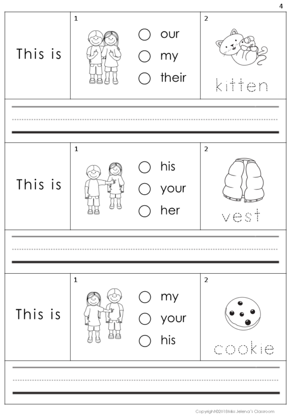 Building Sentences Set II - Possessive adjectives | Made By Teachers