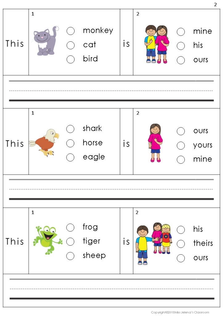 Building Sentences Set III - Possessive pronouns | Made By Teachers