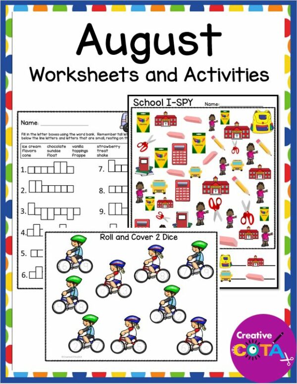 August Occupational Therapy Skill Building Worksheets and Activities ...