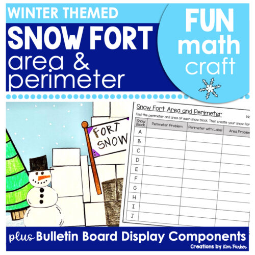 Winter Math Craft Activity Perimeter and Area Snow Fort | Made By Teachers