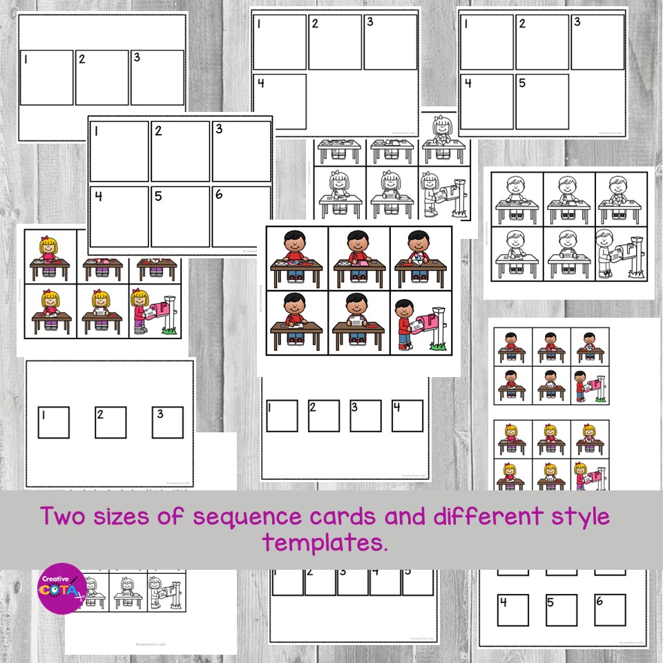 Valentine's Day Sequence Writing Center Activities and Worksheets ...