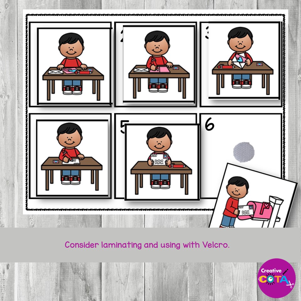 Valentine's Day Sequence Writing Center Activities and Worksheets ...