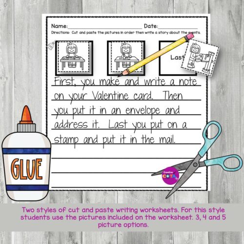 Valentine's Day Sequence Writing Center Activities and Worksheets ...