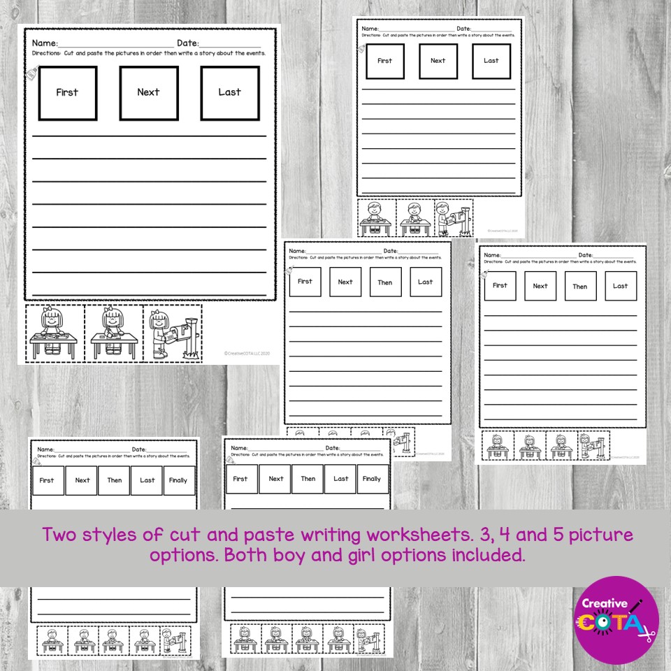 Valentine's Day Sequence Writing Center Activities and Worksheets ...