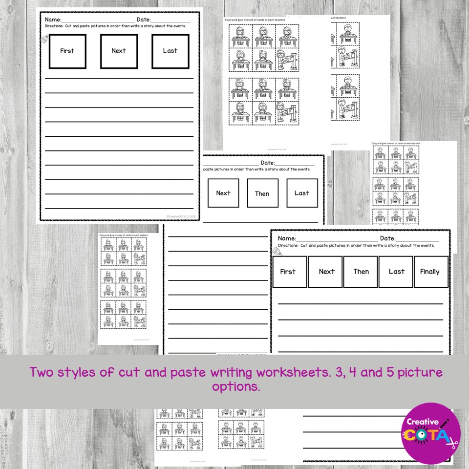 Valentine's Day Sequence Writing Center Activities and Worksheets ...