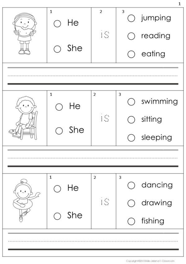 Building Sentences Set V - Present Progressive - Made By Teachers