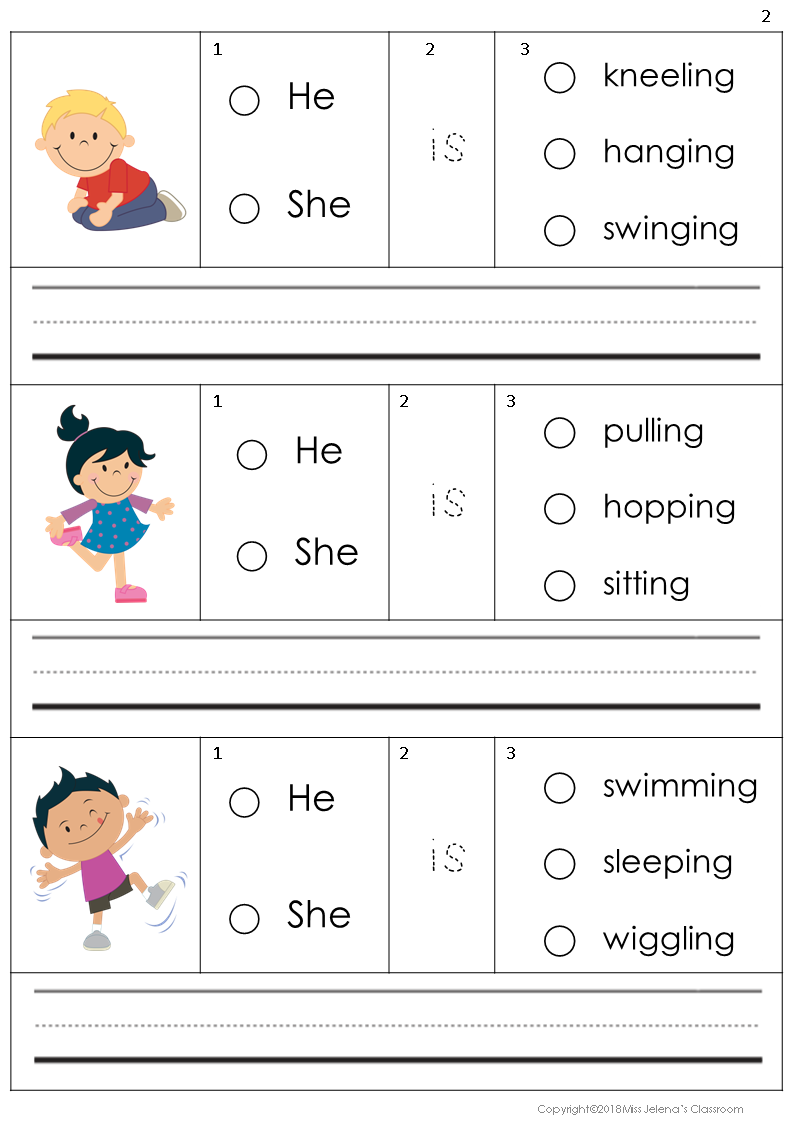 Building Sentences Set V - Present Progressive | Made By Teachers
