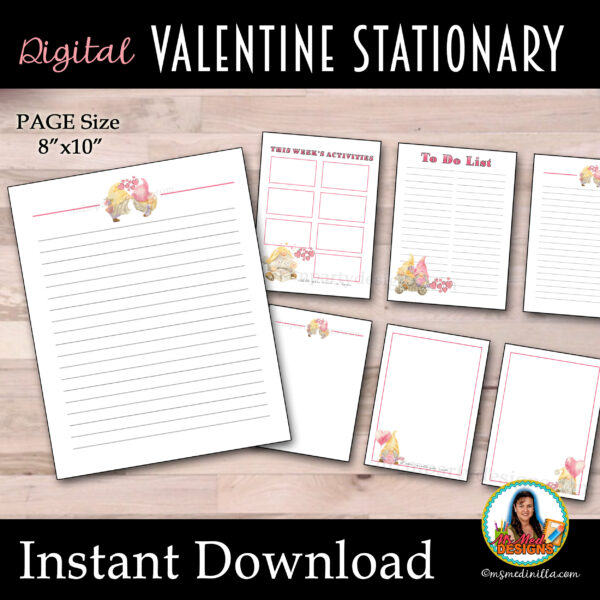 Valentine Stationary, To Do List, February Weekly Planner Writing Pages ...