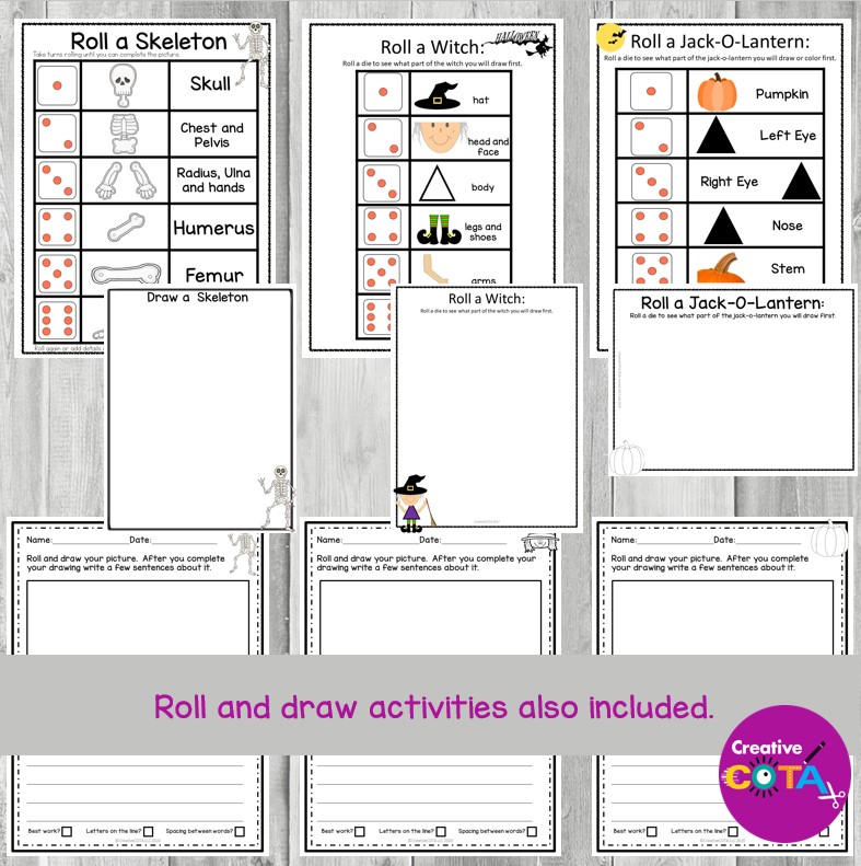 Kindergarten or 1st Grade Writing Prompts for September and October ...