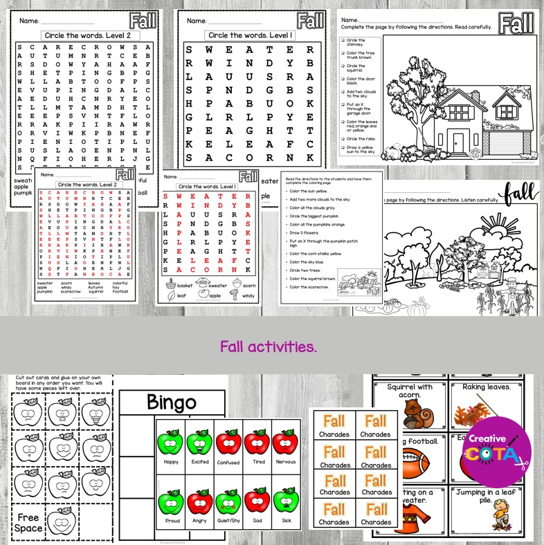 September Centers Fine Motor and Visual Perception Activities | Made By ...