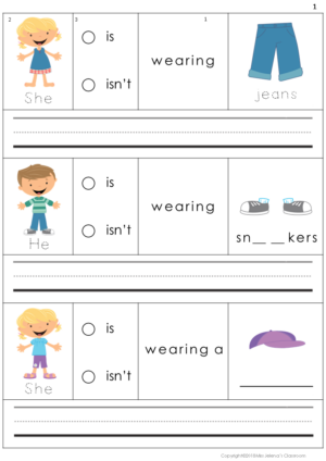 Building Sentences Set VIII - Clothes Vocabulary | Made By Teachers