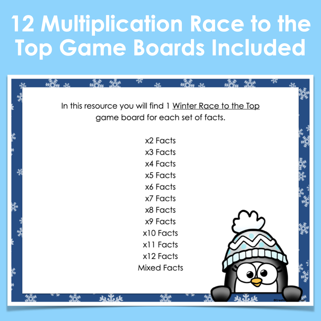 Winter Math Games Multiplication Fact Fluency Easy Prep | Made By Teachers