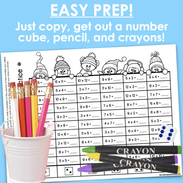 Winter Math Games Multiplication Fact Fluency Easy Prep | Made By Teachers
